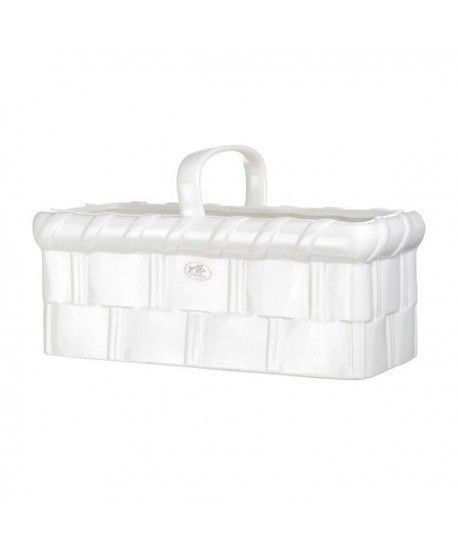 JARDINERA PORCELANA BLANCA I NANSA 23 x 11 x H 10/15cm.