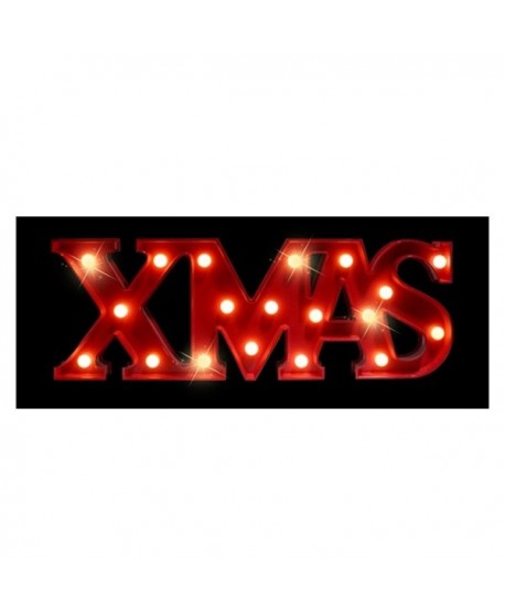LETRAS "XMAS" ROJAS CON LEDS WARM WHITE 61 x H21cm. (19 LED)