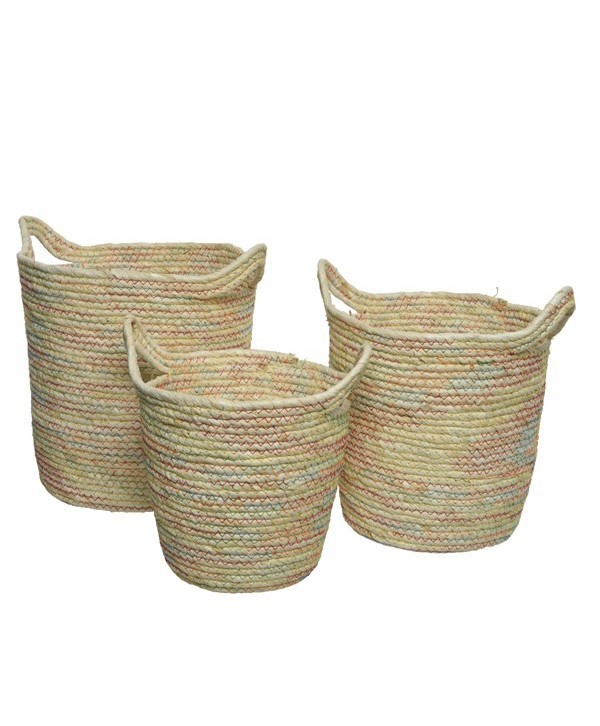 Cestas de yute. Cestas preciosas para tu salón. Cestas para plantas.