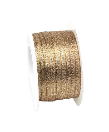 CINTA CON EFECTO METÁLICO DELGADA ORO 5mm. x 50mts.