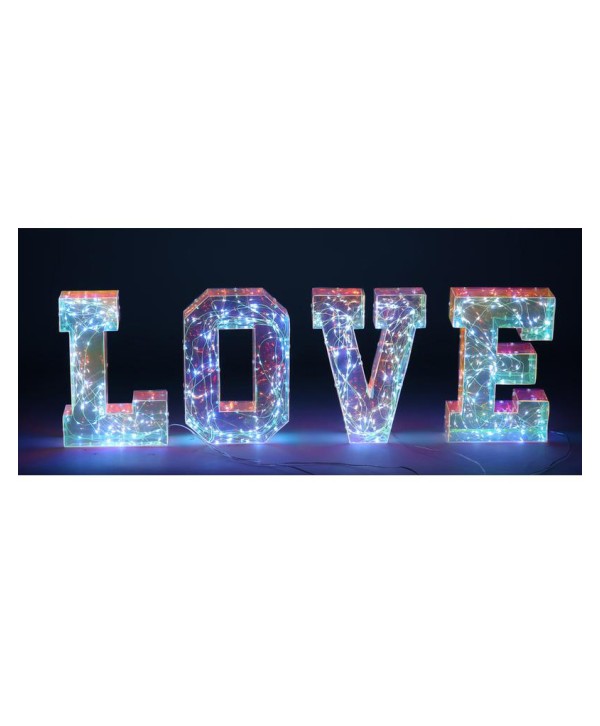 LETRAS LOVE CON ILUMINACIÓN LED H25cm.