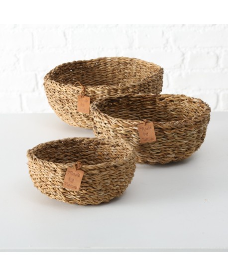 CESTA DE ALGAS MARINAS "SOPHY" REDONDA Ø30 x H13cm. (Set 3u.)