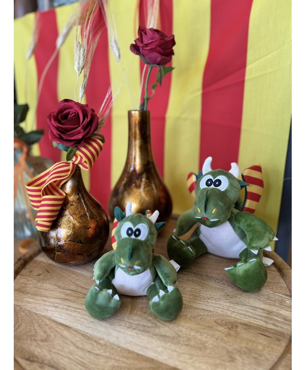 DRAGÓN DE PELUCHE CON CUERNOS Y ALAS SEÑERA PEQUEÑO 18 x H14cm.