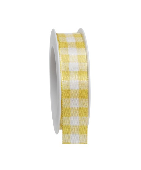CINTA TEXTIL VICHY "GRANDE" AMARILLA 25mm. x 18mts.
