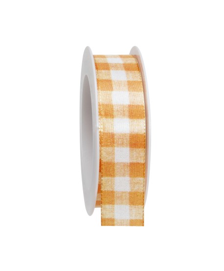 CINTA TEXTIL VICHY "GRANDE" NARANJA 25mm. x 18mts.