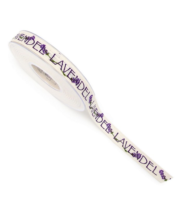 CINTA TEXTIL "LAVENDEL" CREMA Y LAVANDA 15mm. x 15mts.